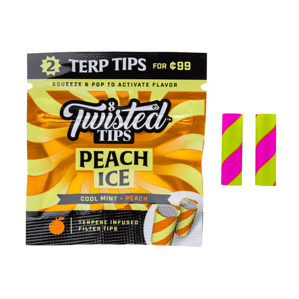 Twisted Tips Terpene Infused Filter Tips - Peach Ice - The Three Five